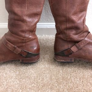 UGG | Shoes | Ugg Channing Brown Leather Riding Boots 75 | Poshmark